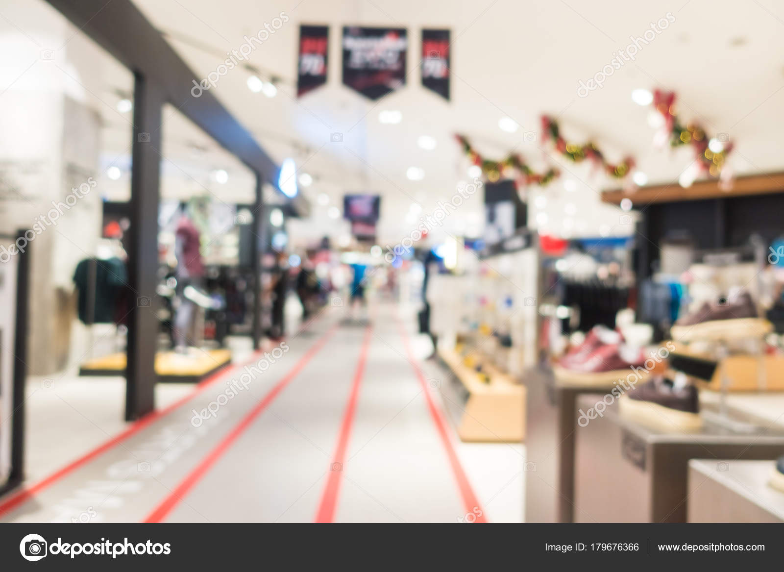 Abstract Blur Defocused Shopping Mall Department Store Interior ...