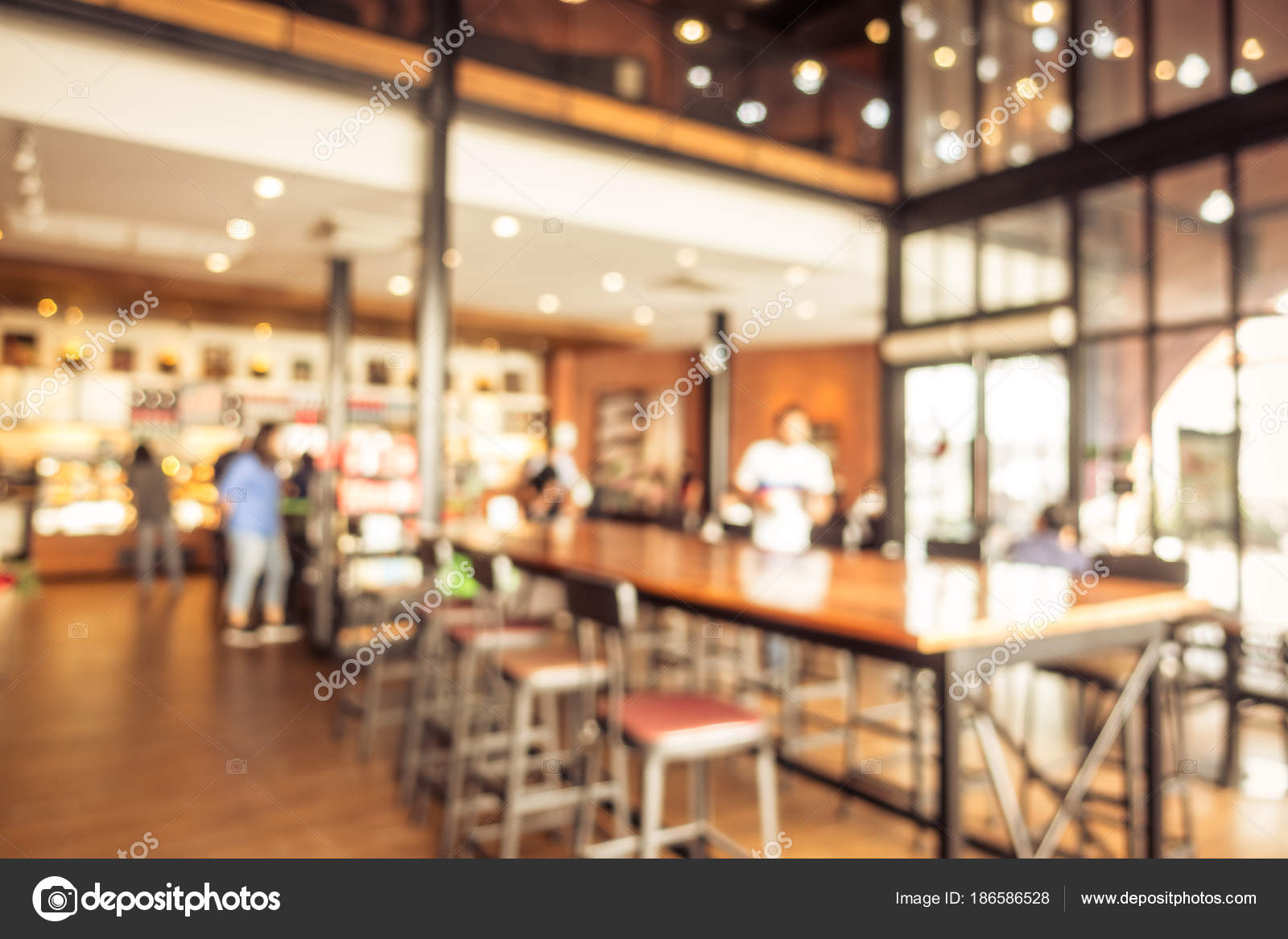 Blur coffee shop and restaurant Stock Photo by ©mrsiraphol 186586528