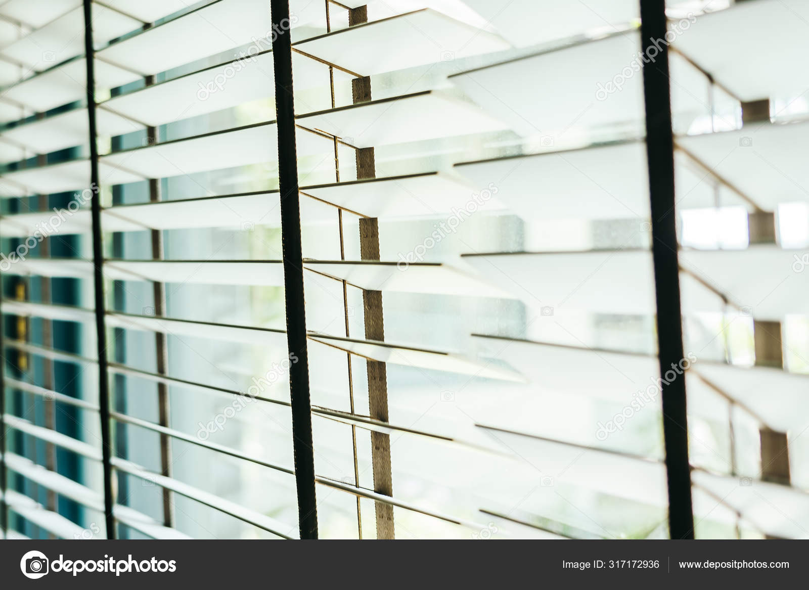 Beautiful blinds window decoration interior of room — Stock Photo ...