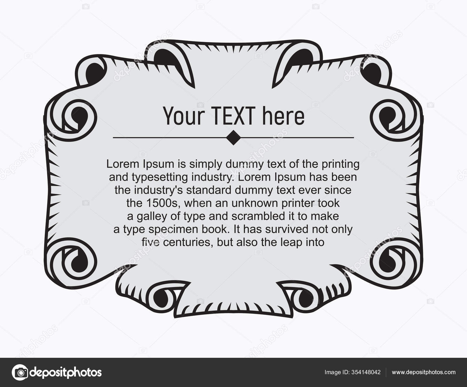 Vector Beautiful Illustration Text Pirate Scroll — Stock Vector ...