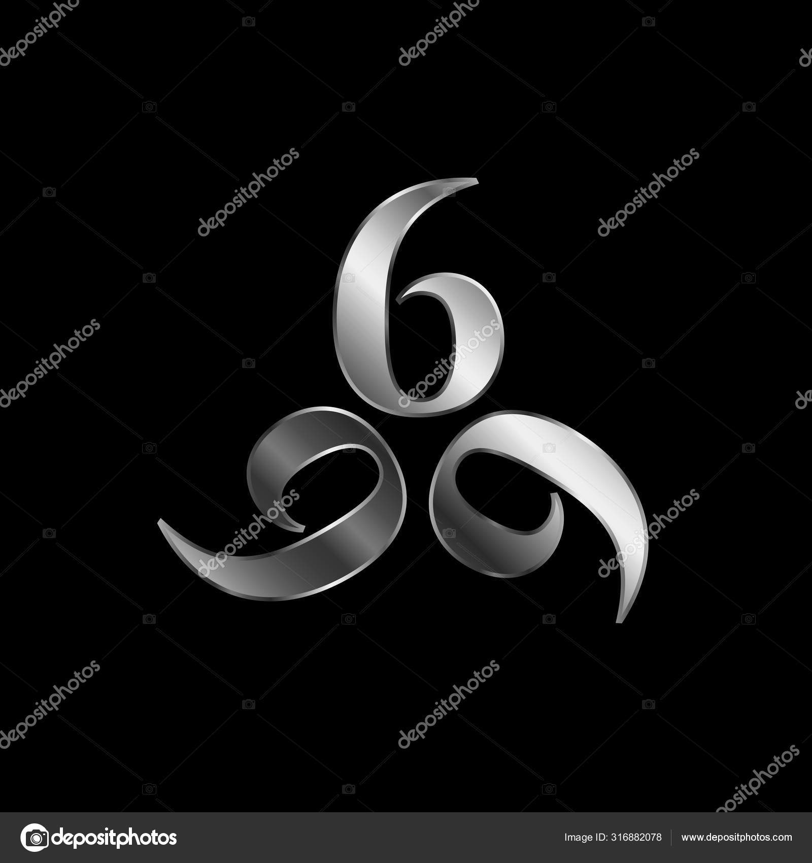 666 Number Beast Angel Symbol Devils Number Stock Vector by ©shawlin ... 666 Number Beast Angel Symbol Devils Number Stock Vector by ©shawlin ...