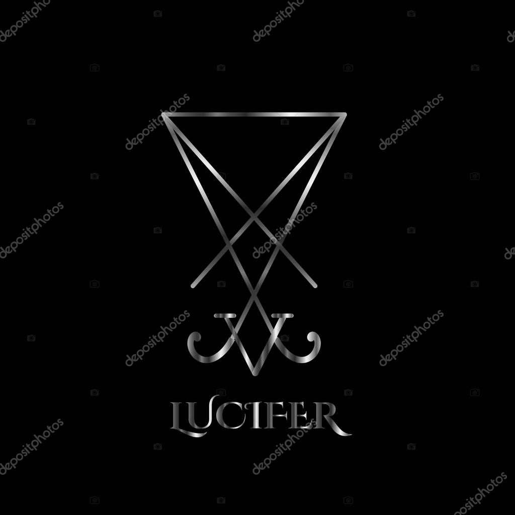 Sigil Lucifer Símbolo Del Dios Satánico Lucifer Plata Vector de stock ...