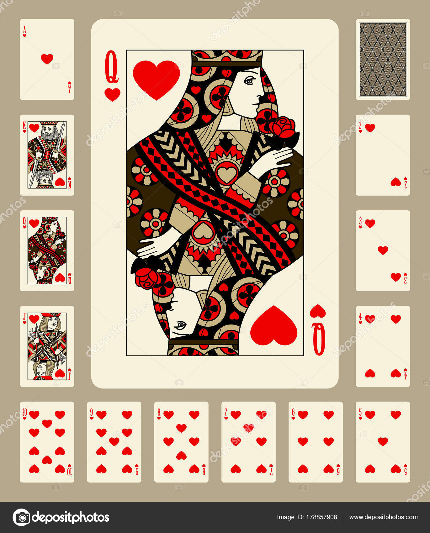 Queen Of Hearts Card Template
