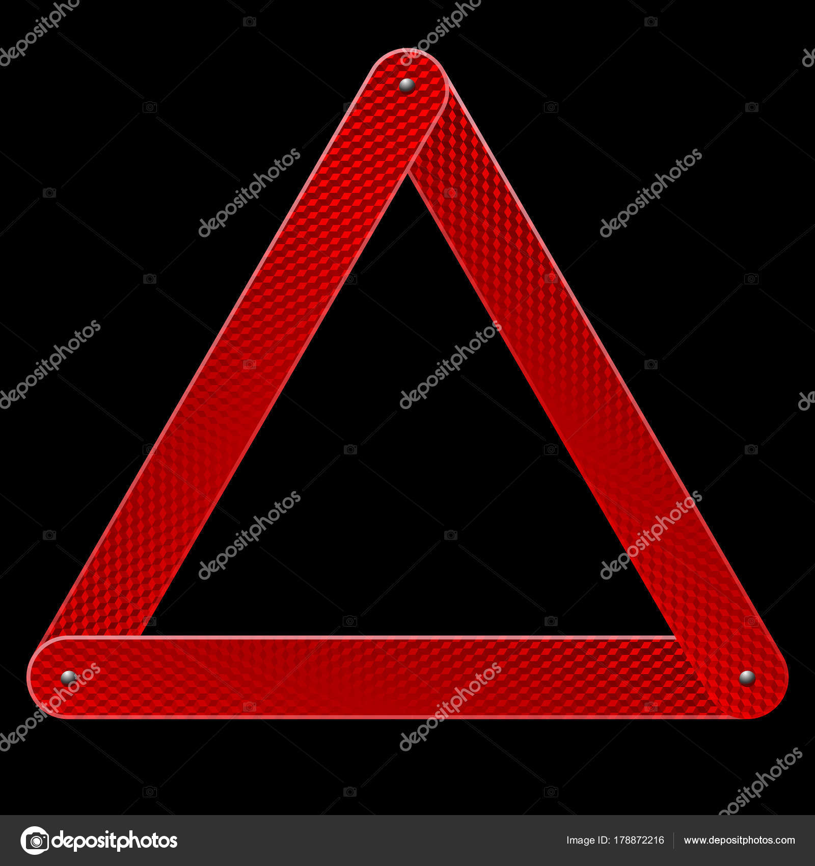 Red reflective warning triangle emergency sign Stock Vector Image by ...
