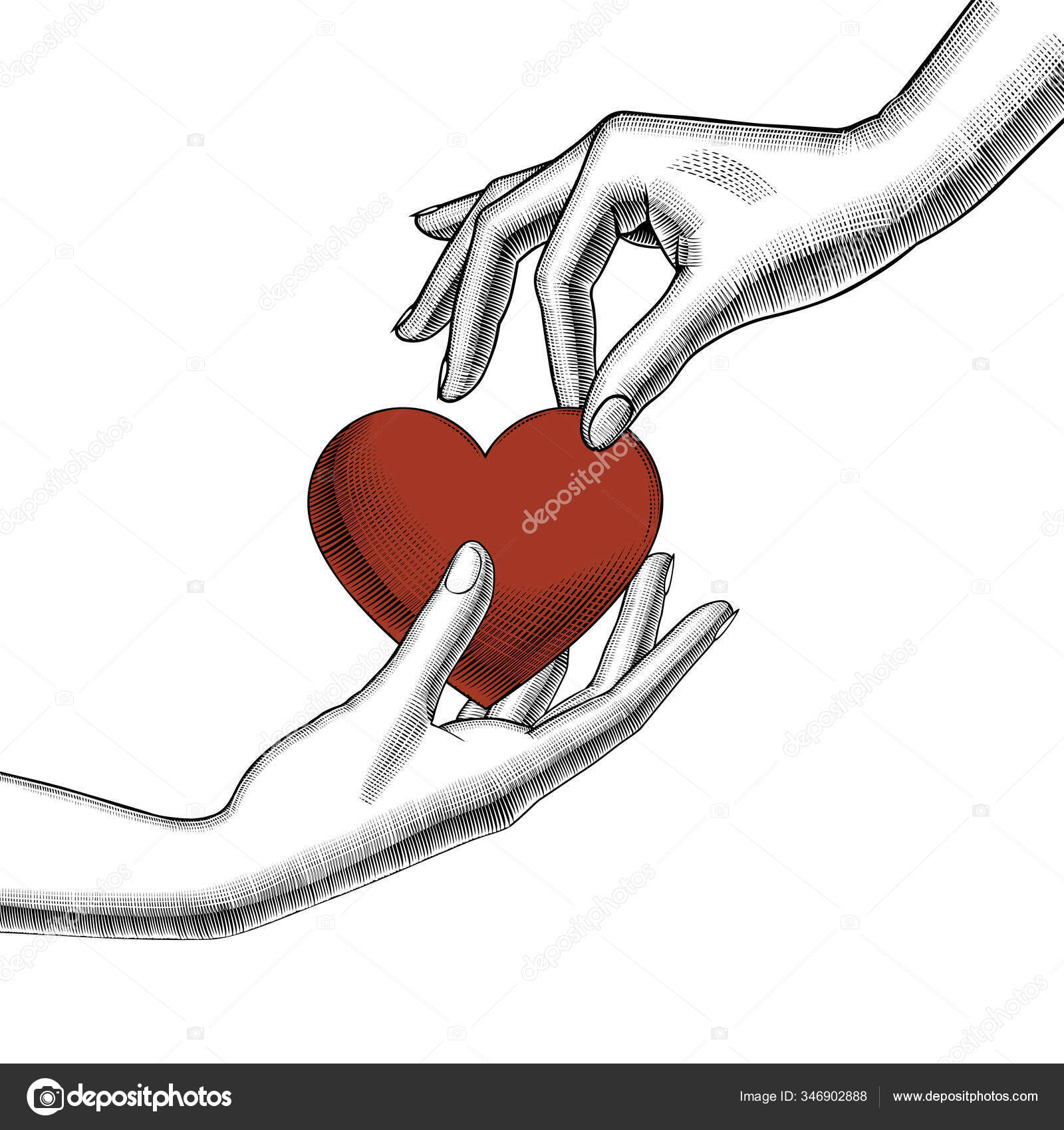 Hart In Hand Tekening