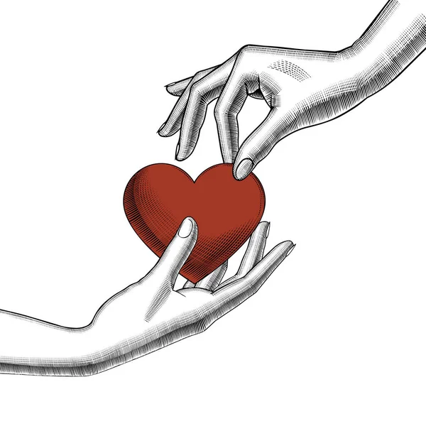 Hand Squeezing Heart Drawing