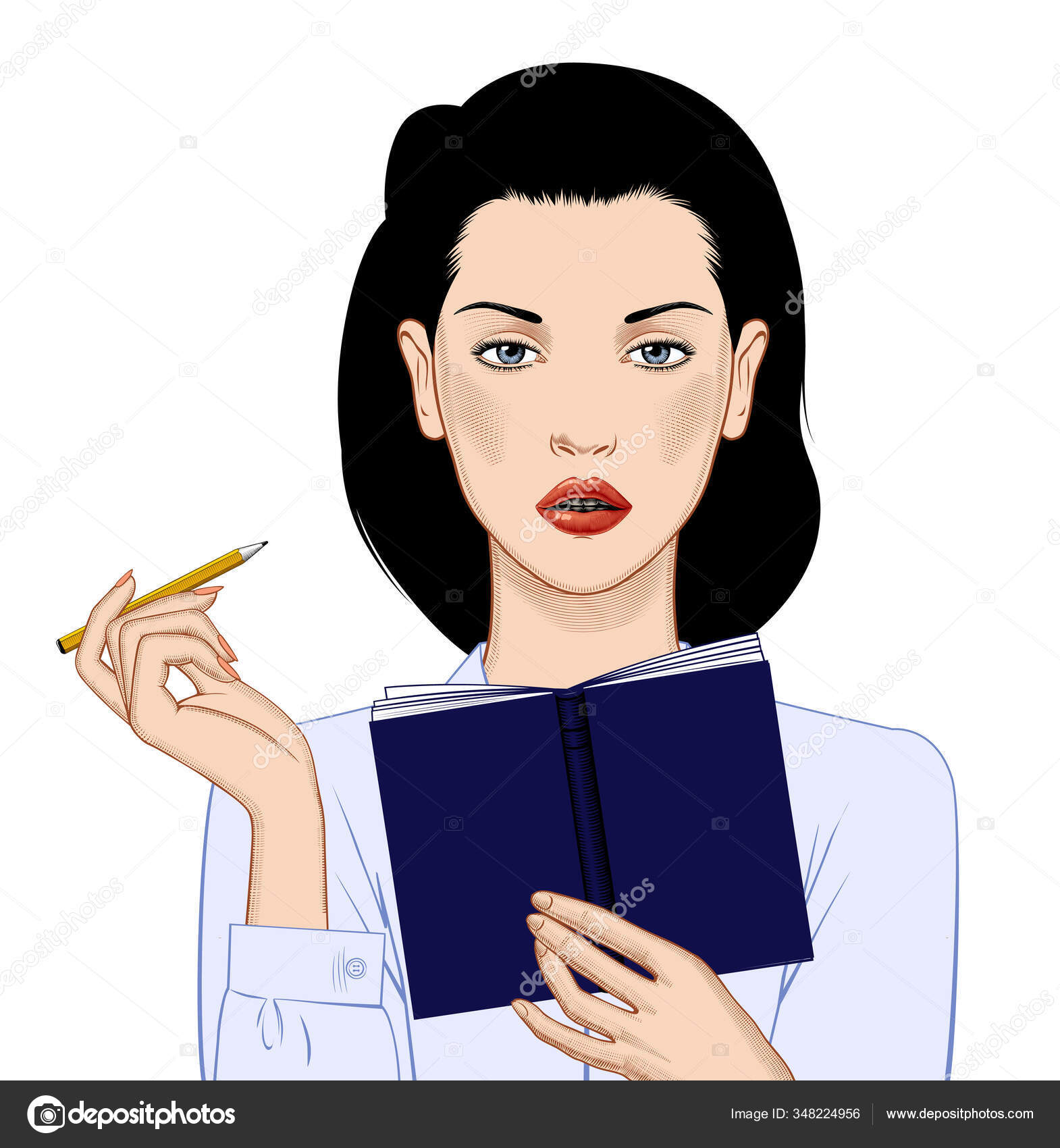 Female Hands Flipping Pages Book Vintage Engraving Stylized Drawing ...