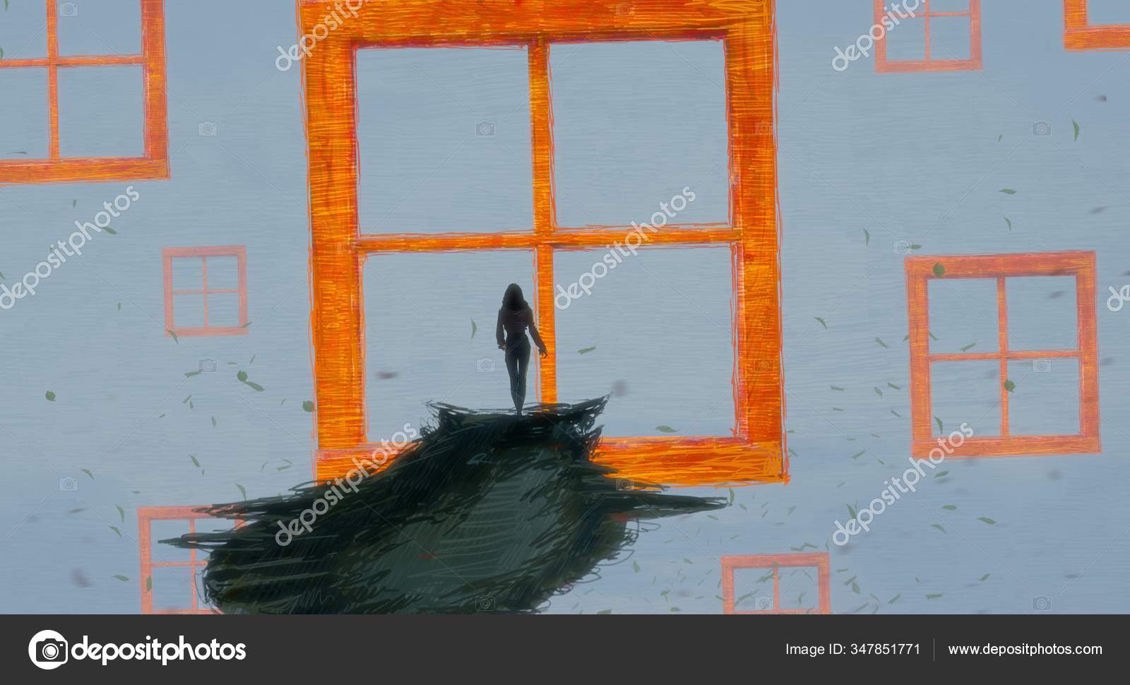 Abstract Background Human Silhouette Windows Stock Photo by ...