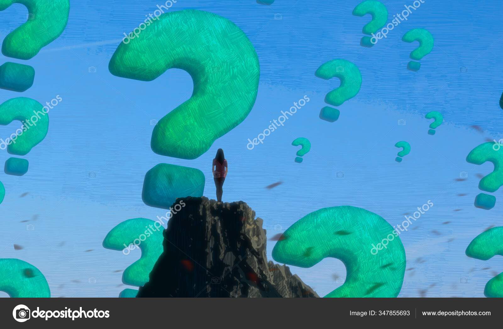 Abstract Background Human Silhouette Question Marks — Stock Photo ...