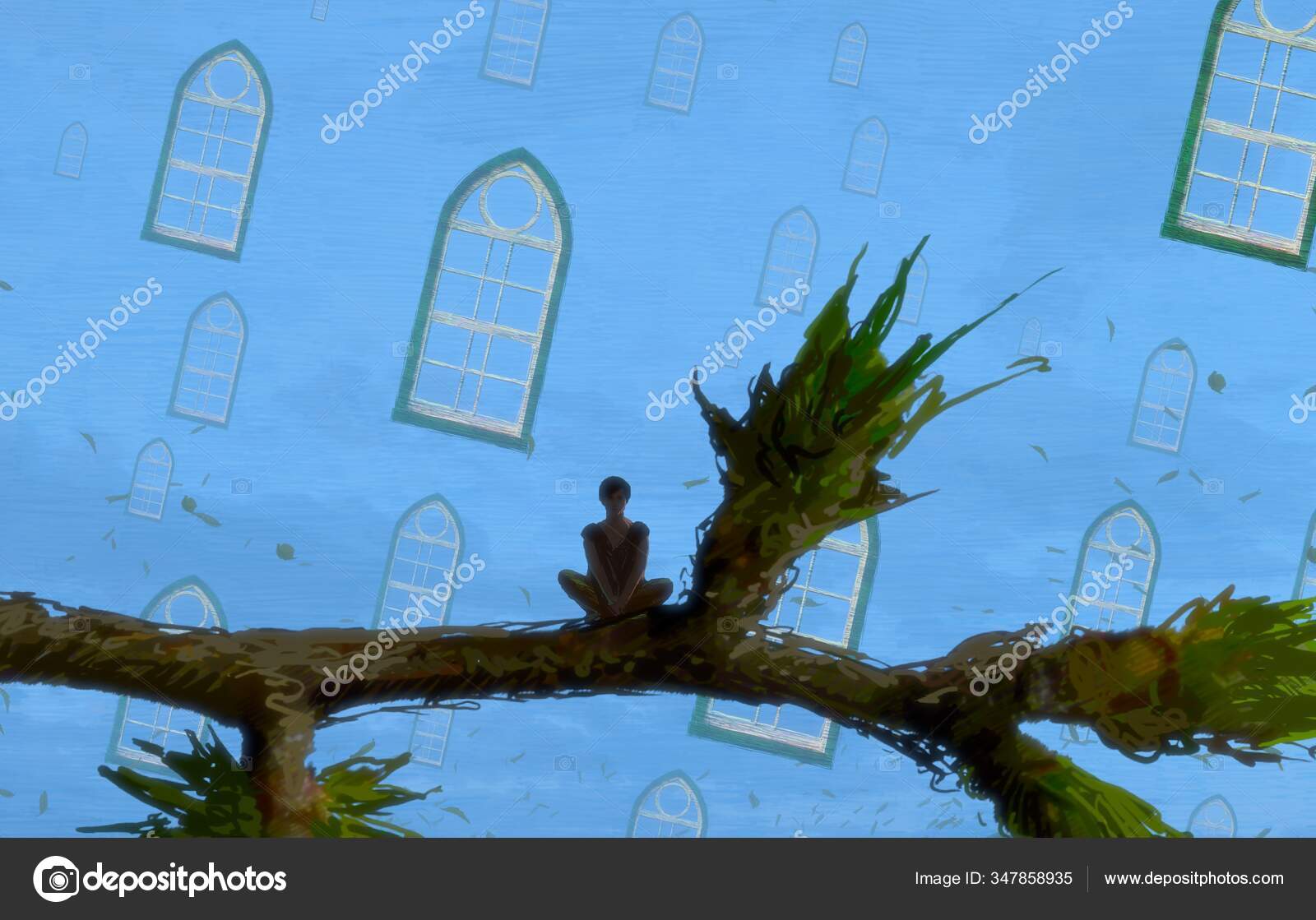 Abstract Background Human Silhouette Windows — Stock Photo ...