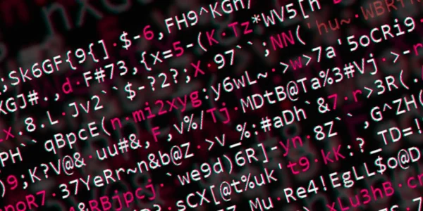 Software developer programming code. Abstract modern virtual computer ...