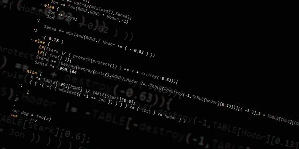 Software developer programming code. Abstract modern virtual computer ...
