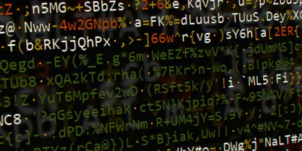 Software developer programming code. Abstract modern virtual computer script. Work of software ...