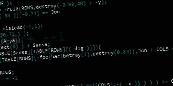 Software developer programming code. Abstract modern virtual computer script. Work of software ...