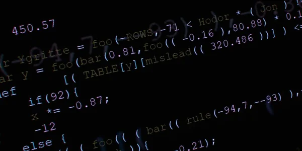 Software developer programming code. Abstract modern virtual computer script. Work of software ...