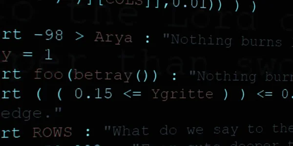 Software developer programming code. Abstract modern virtual computer script. Work of software ...