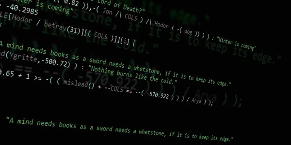 Software developer programming code. Abstract modern virtual computer ...
