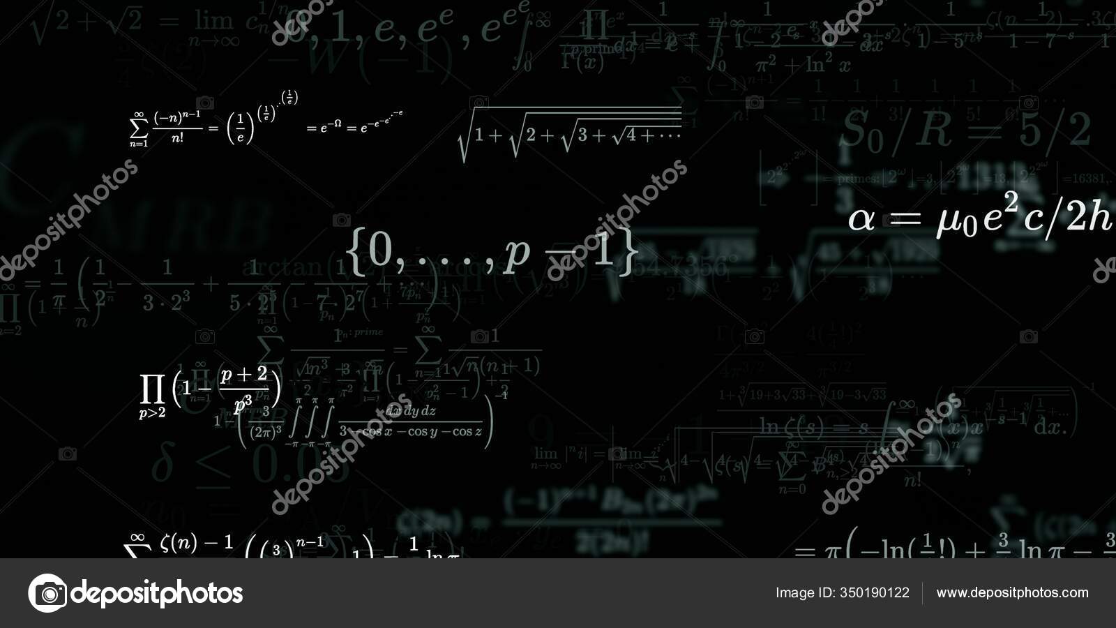 Mathematics Background Formulas Seamless Illustration — Stock Photo ...