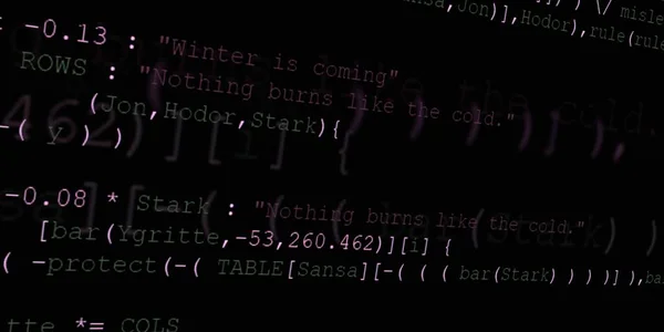 Software developer programming code. Abstract modern virtual computer script. Work of software ...