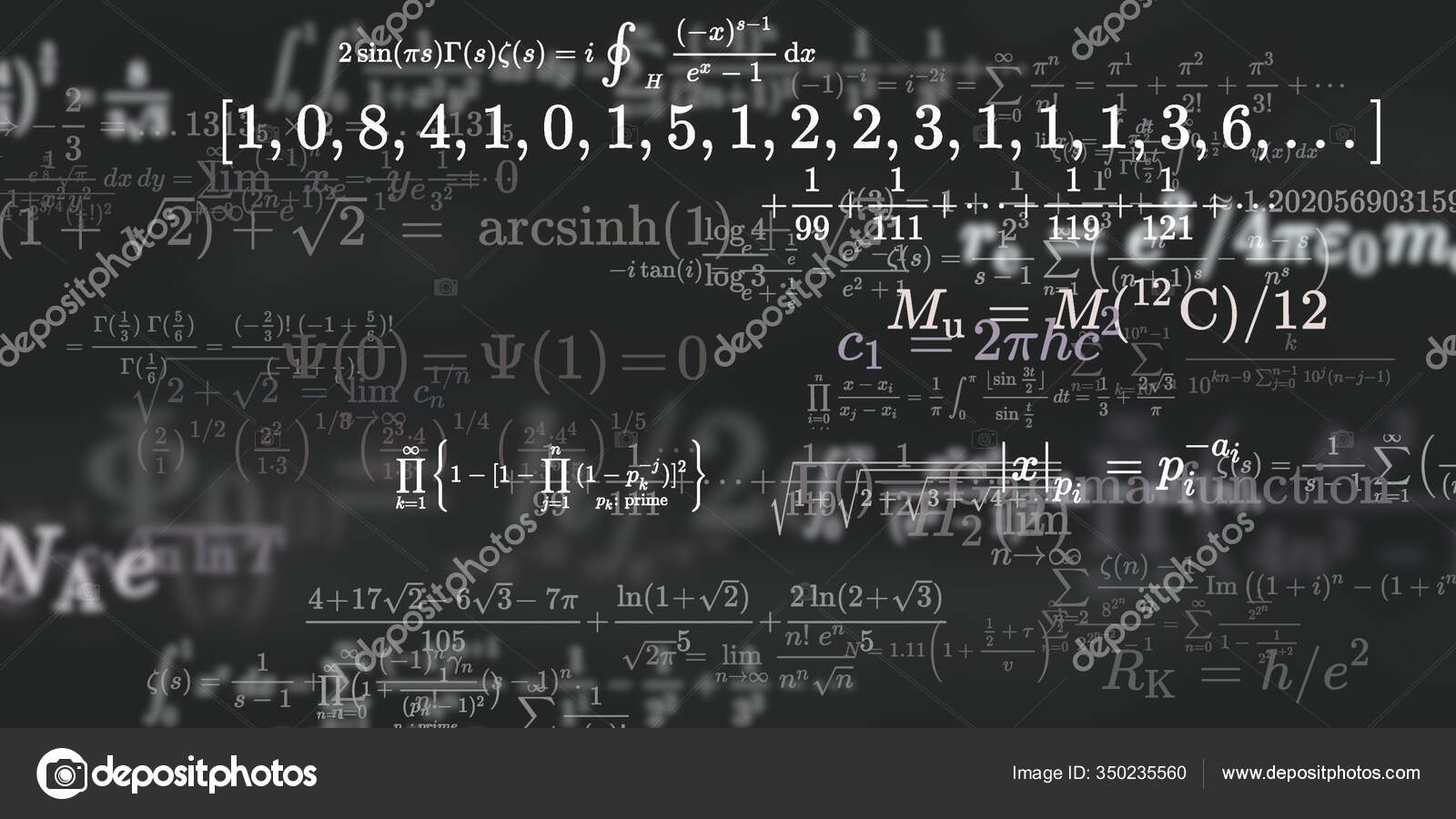 Mathematics Background Formulas Seamless Illustration — Stock Photo ...
