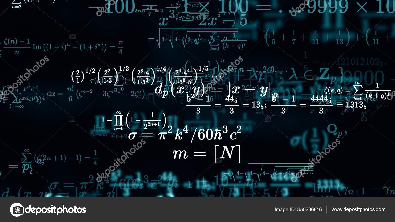 Mathematics Background Formulas Seamless Illustration Stock Photo by ...