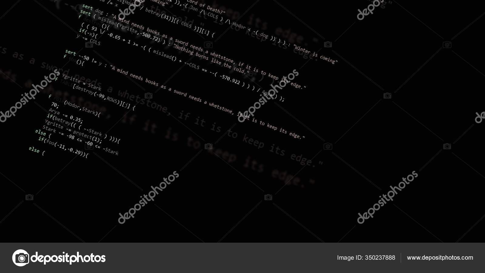 Software Developer Programming Code Abstract Modern Virtual Computer Script Work — Stock Photo ...