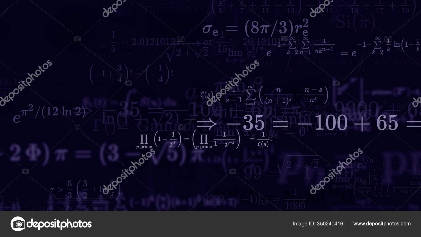 Mathematics Background Formulas Seamless Illustration — Stock Photo ...