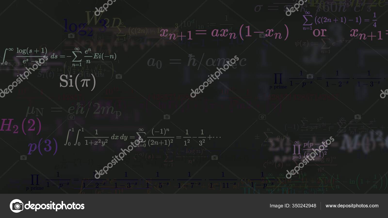 Mathematics Background Formulas Seamless Illustration — Stock Photo ...