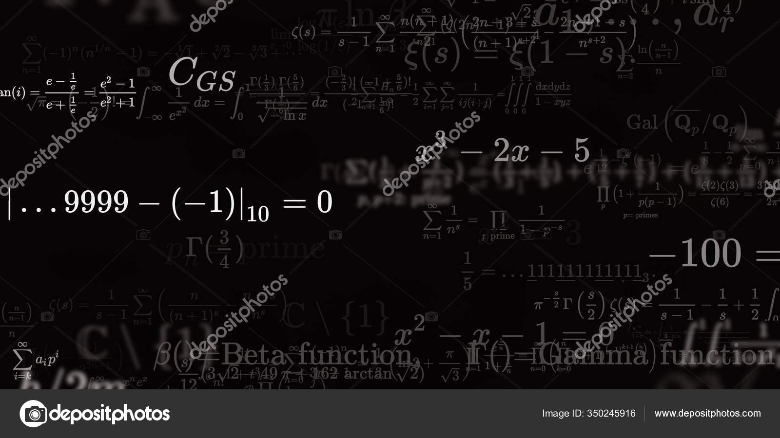Mathematics Background Formulas Seamless Illustration Stock Photo by ...