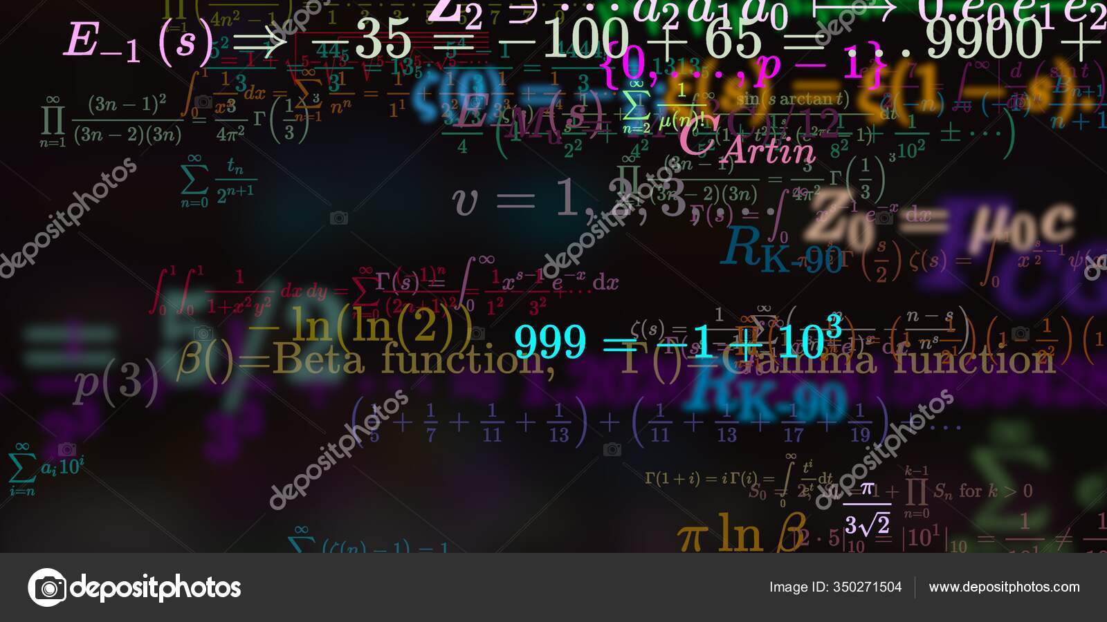 Mathematics Background Formulas Seamless Illustration Abstract Pattern ...