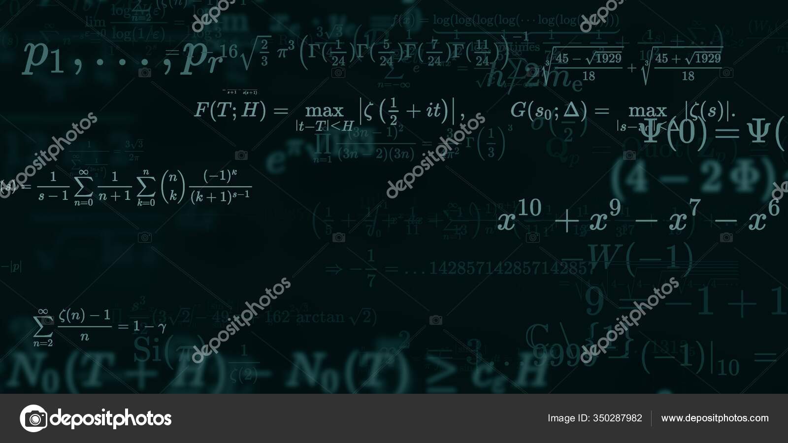 Mathematics Background Formulas Seamless Illustration — Stock Photo ...
