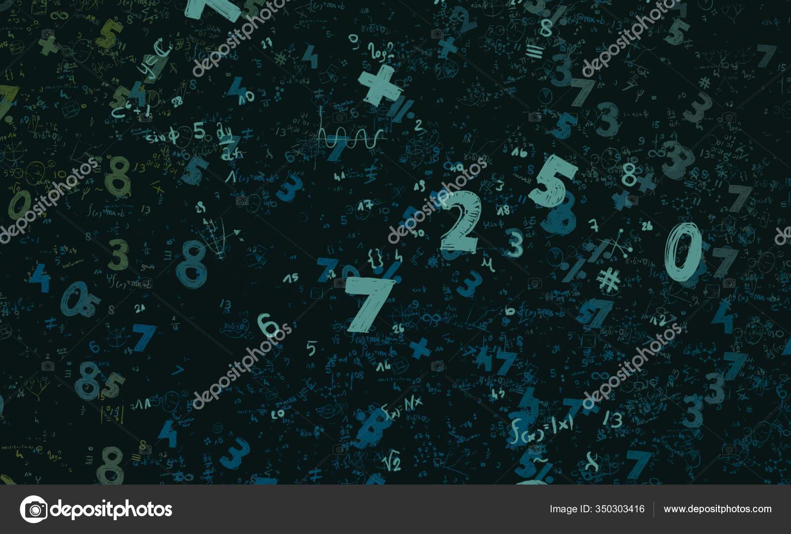 Math Illustration Abstract Background Numbers Copy Space Stock Photo by ...