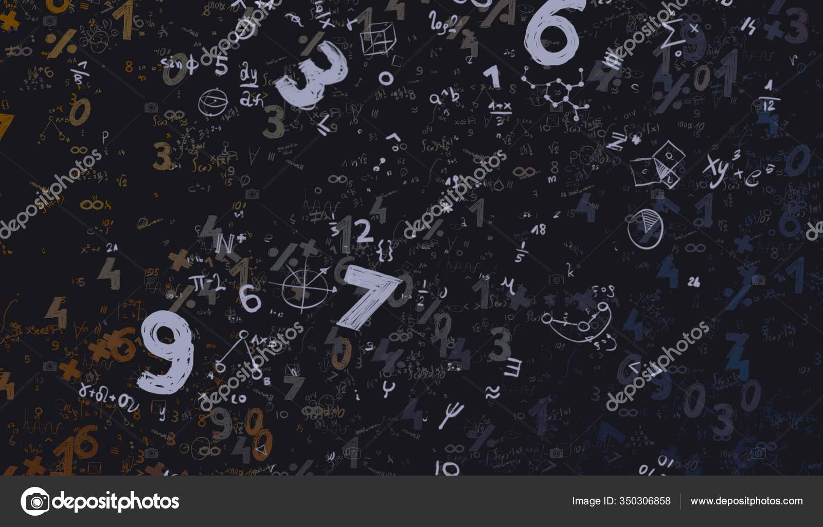 Math Illustration Abstract Background Numbers Copy Space — Stock Photo ...