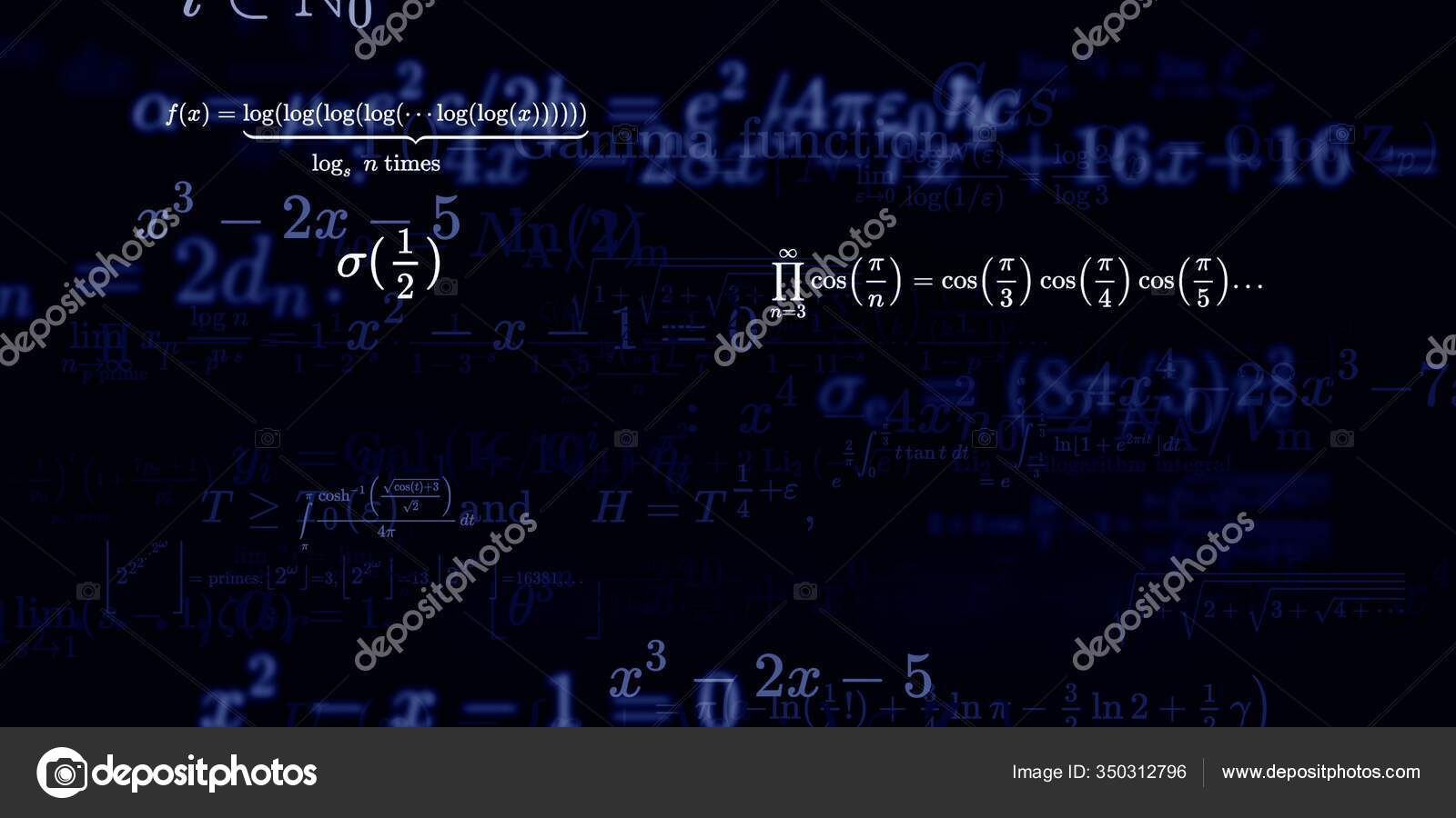 Mathematics Background Formulas Seamless Illustration — Stock Photo ...