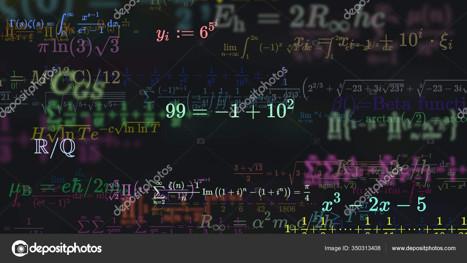Mathematics Background Formulas Seamless Illustration Stock Photo by ...
