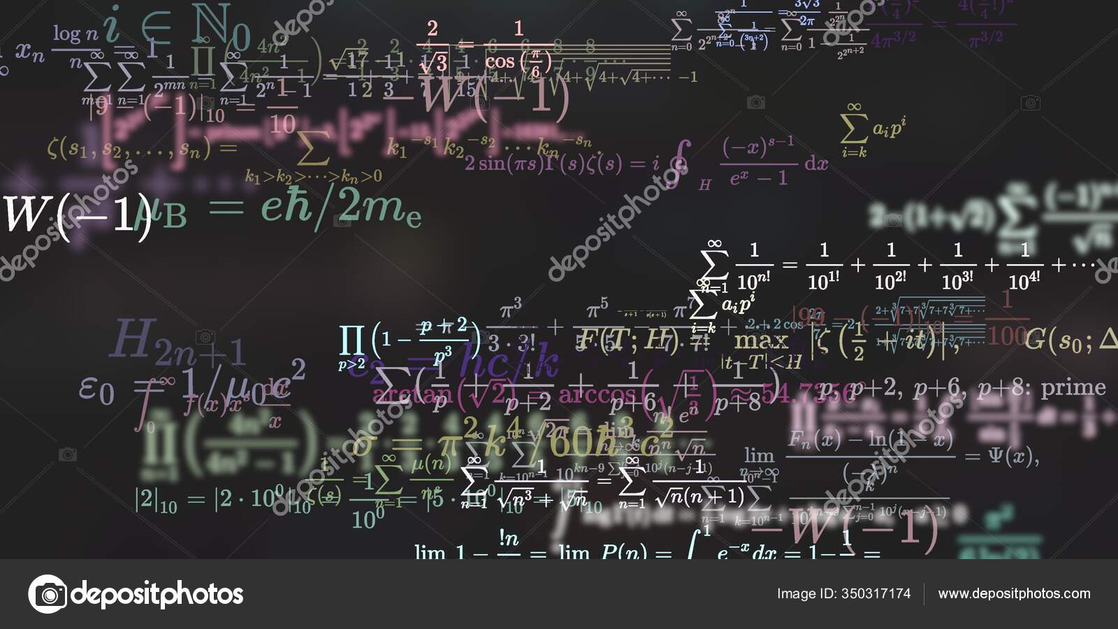 Mathematics Background Formulas Seamless Illustration — Stock Photo ...