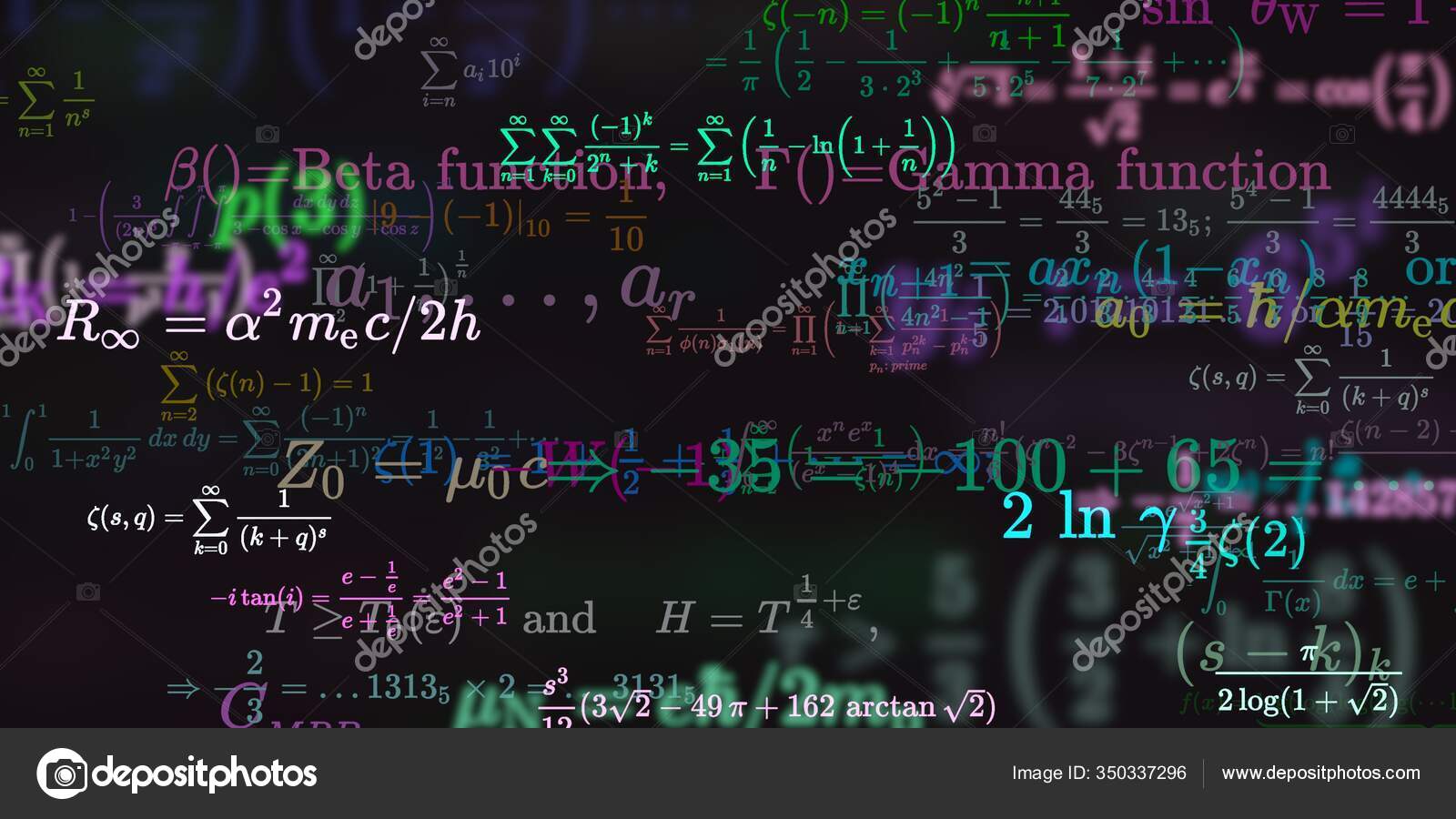Mathematics Background Formulas Seamless Illustration Abstract Pattern ...