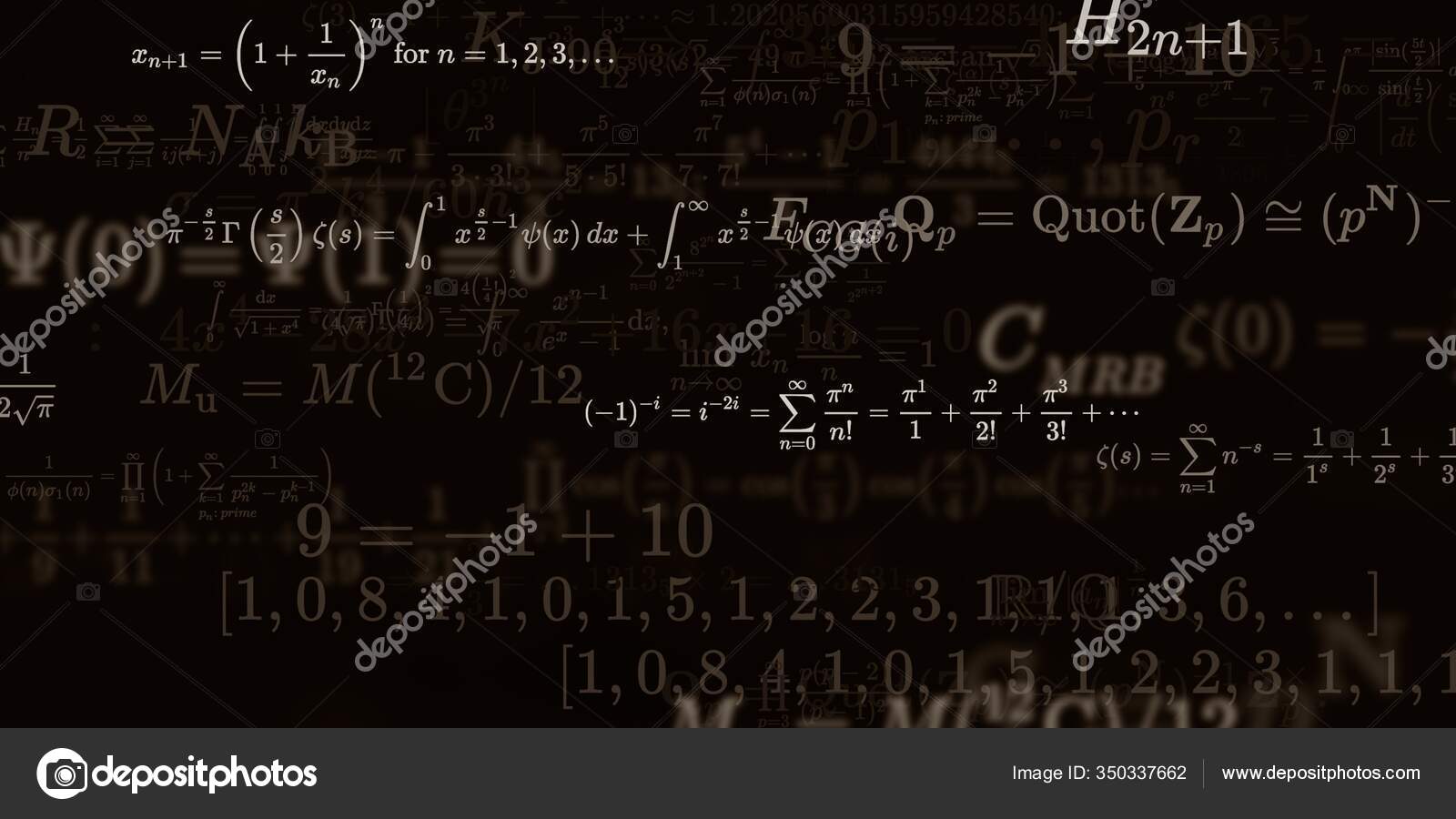 Mathematics Background Formulas Seamless Illustration Abstract Pattern ...