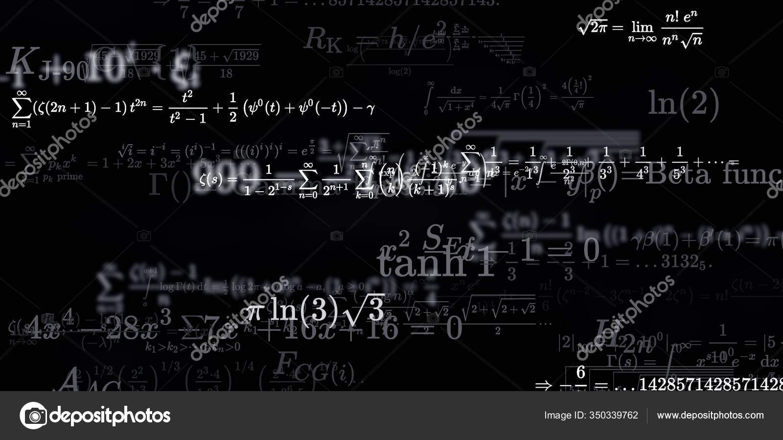 Mathematics Background Formulas Seamless Illustration — Stock Photo ...