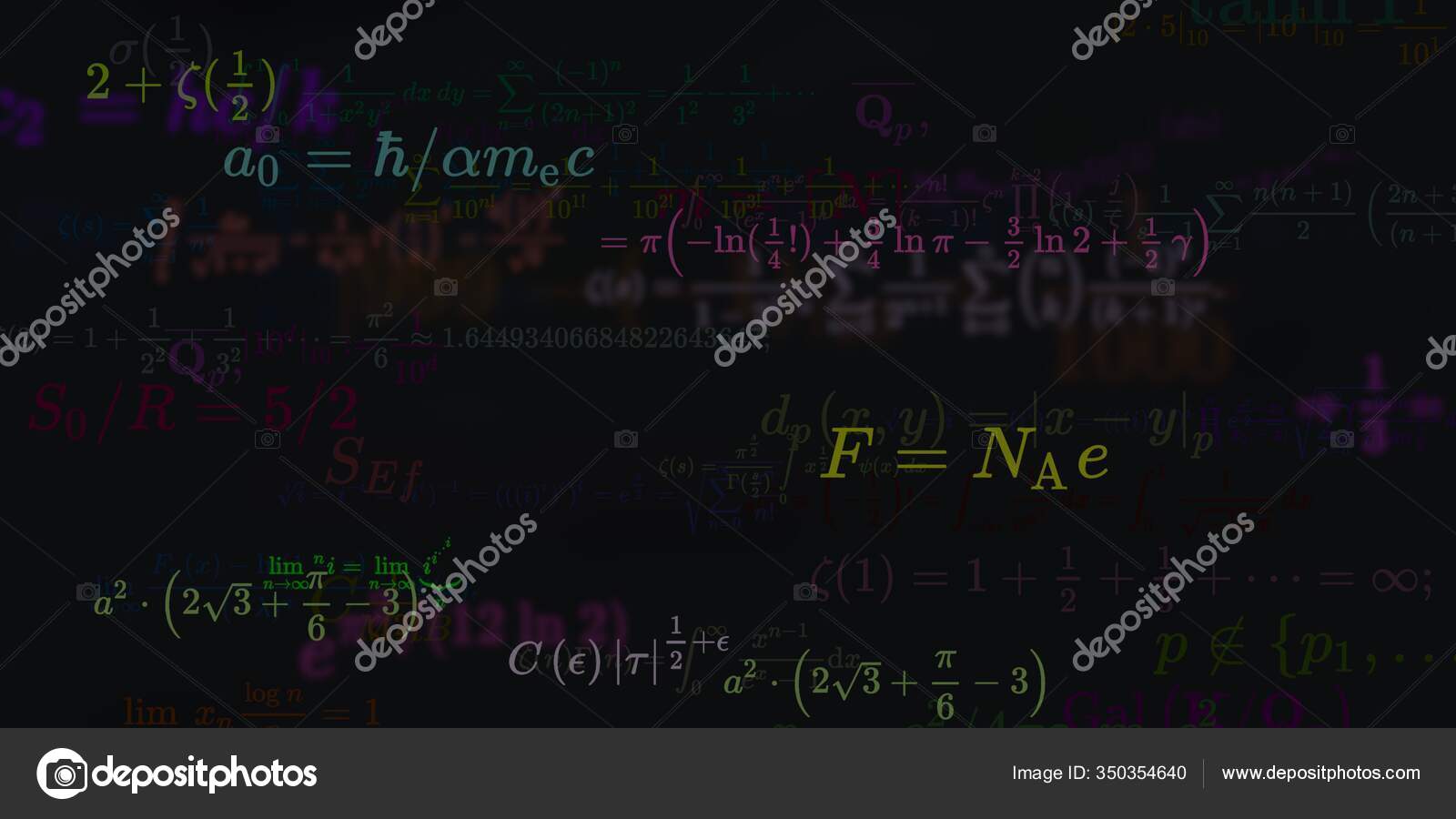 Mathematics Background Formulas Seamless Illustration Stock Photo by ...