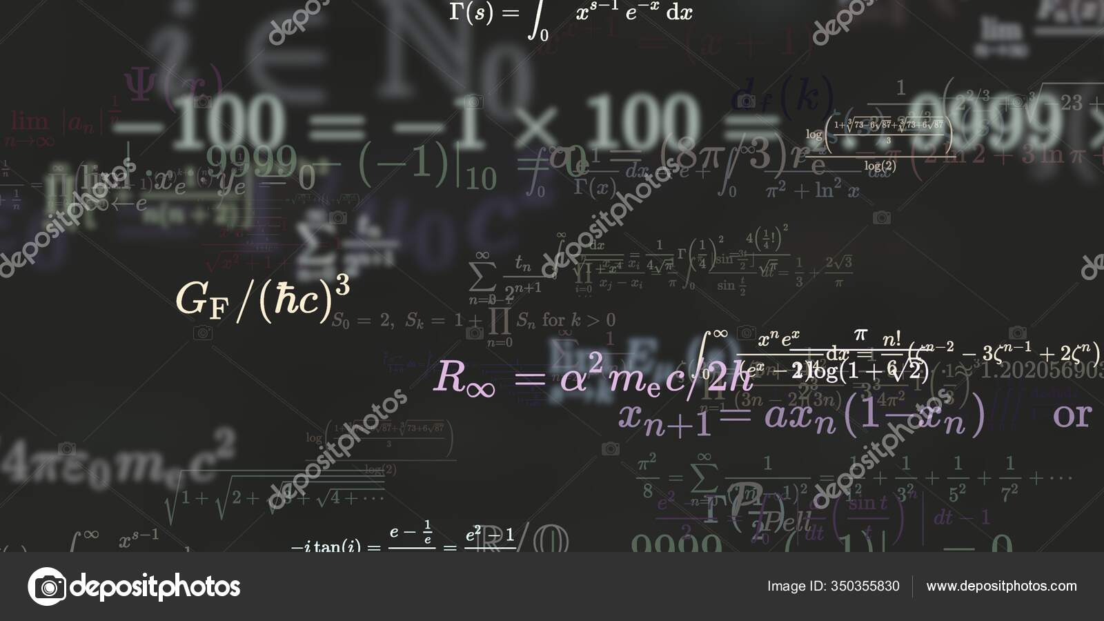 Mathematics Background Formulas Seamless Illustration Stock Photo by ...
