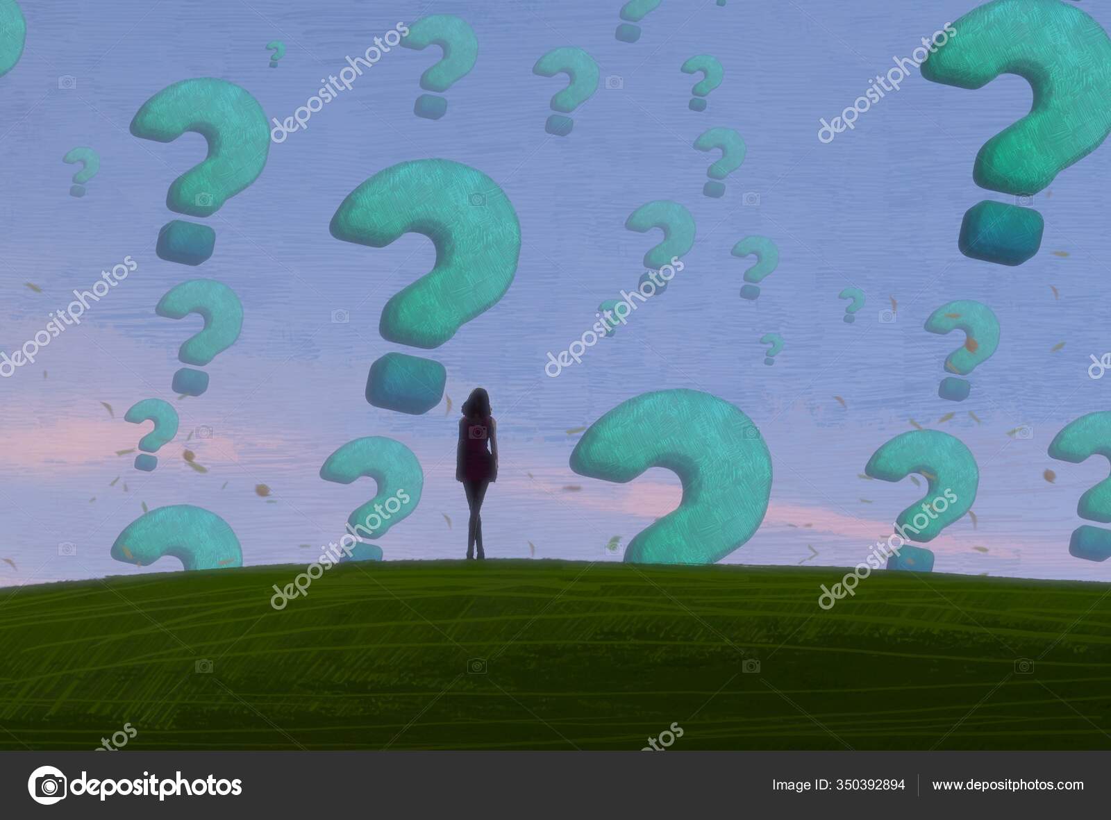 Abstract Background Human Silhouette Question Marks — Stock Photo ...