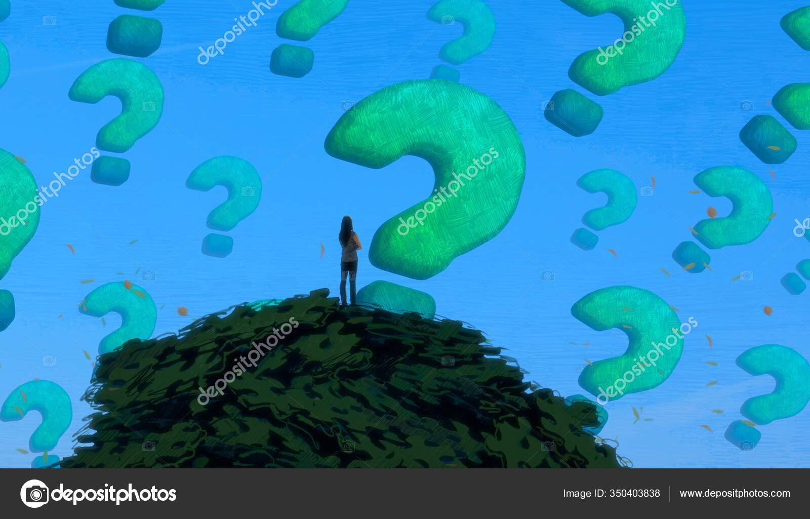 Abstract Background Human Silhouette Question Marks — Stock Photo ...