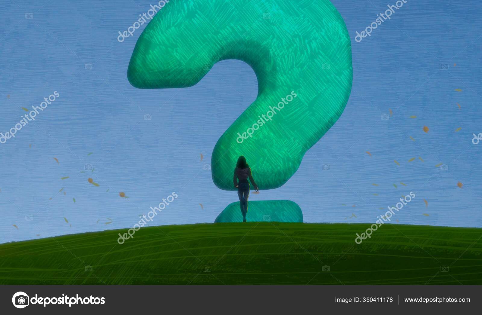 Abstract Background Human Silhouette Question Marks — Stock Photo ...