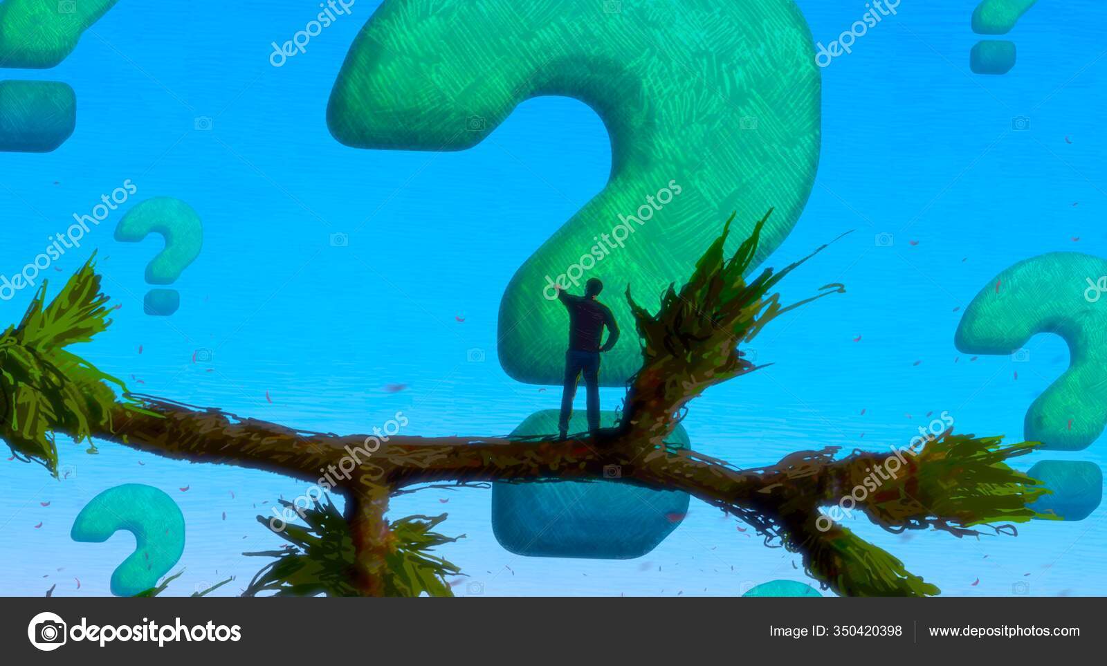 Abstract Background Human Silhouette Question Marks — Stock Photo ...