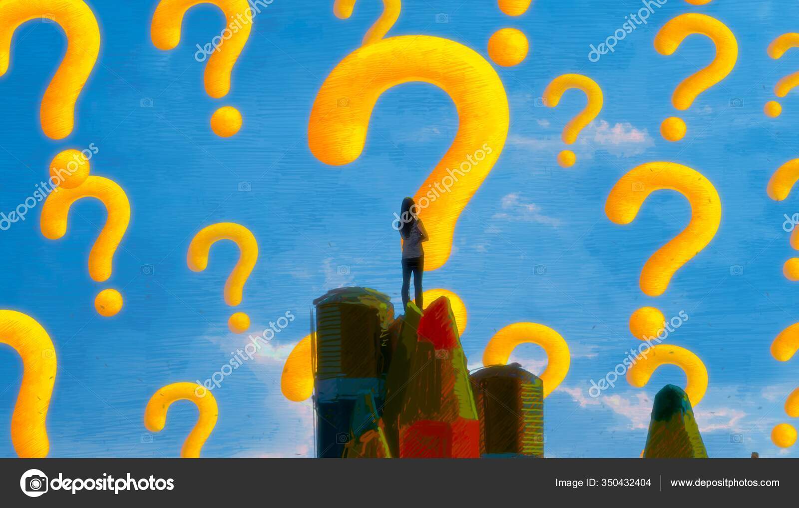 Abstract Background Human Silhouette Question Marks — Stock Photo ...