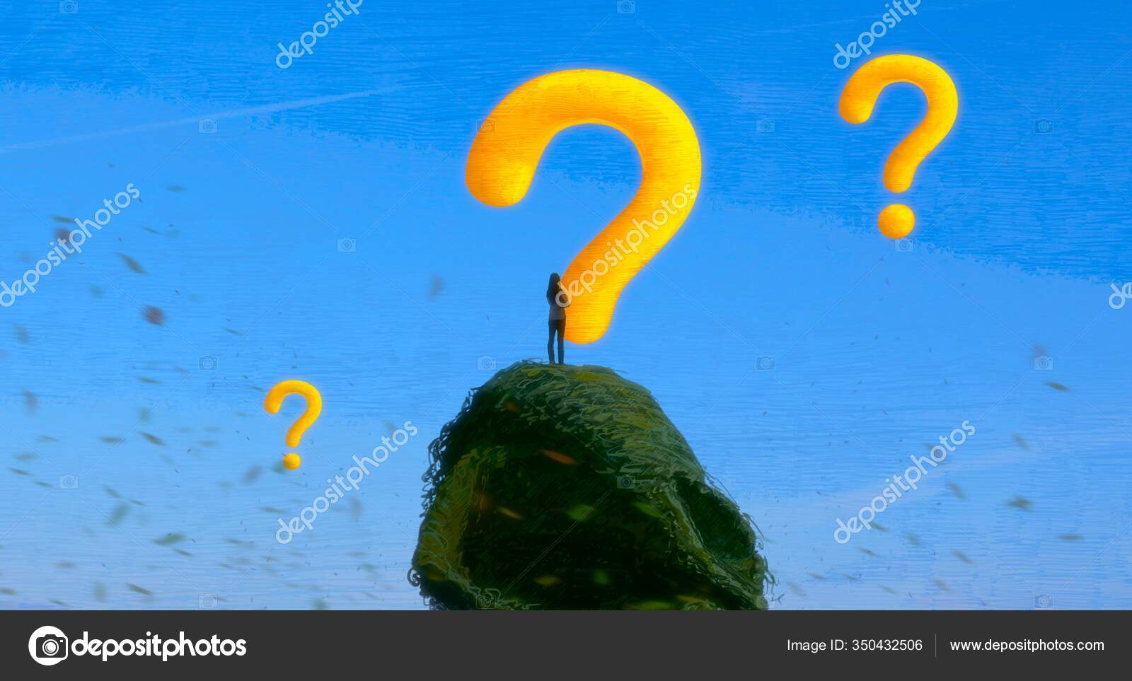 Abstract Background Human Silhouette Question Marks — Stock Photo ...