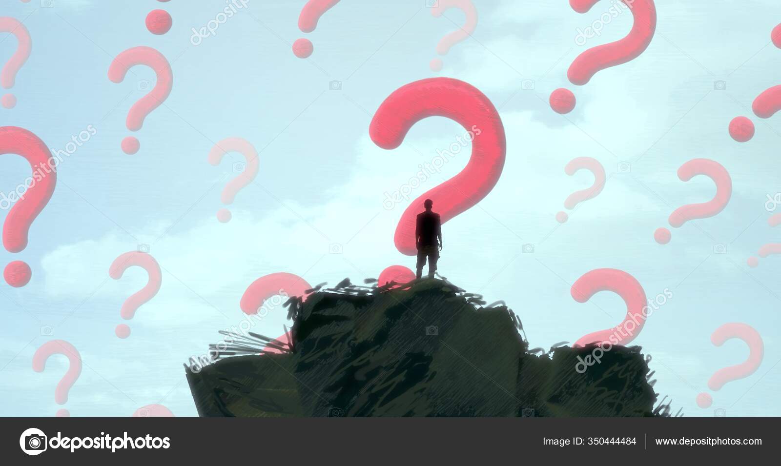 Abstract Background Human Silhouette Question Marks Stock Photo by ...
