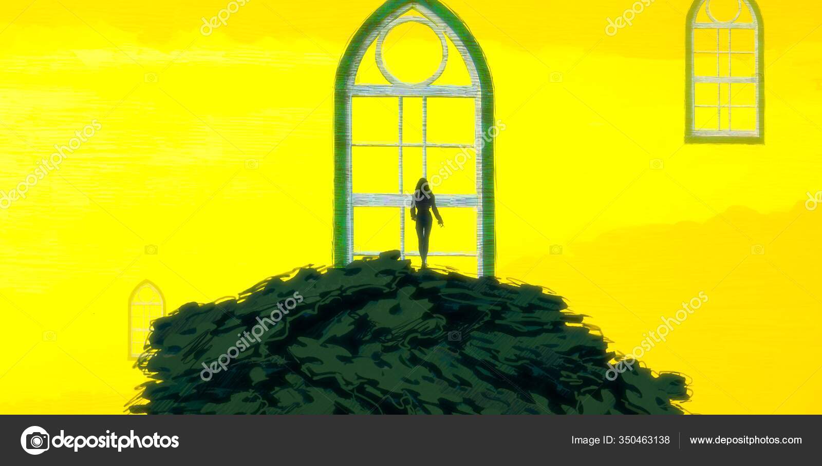 Abstract Background Human Silhouette Windows Stock Photo by ...