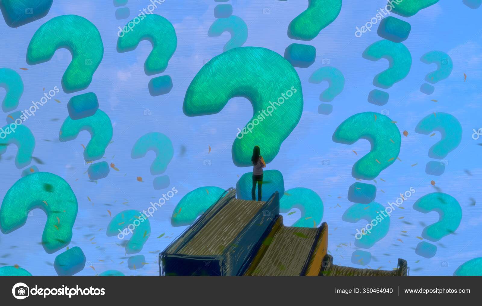 Abstract Background Human Silhouette Question Marks — Stock Photo ...